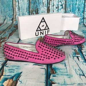 UNIF | Shoes | Unif Hellraiser Bubblegum Pink Spiked Flats Nib | Poshmark